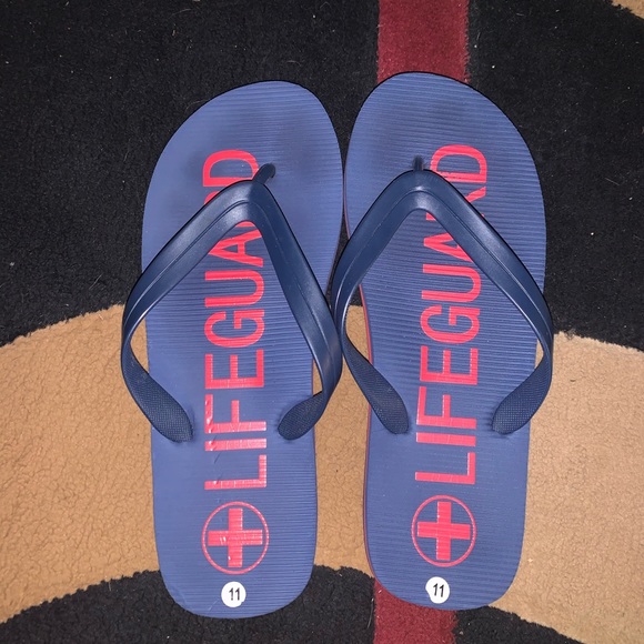 Lifeguard | Shoes | Blue Red Mens Lifeguard Flip Flops | Poshmark
